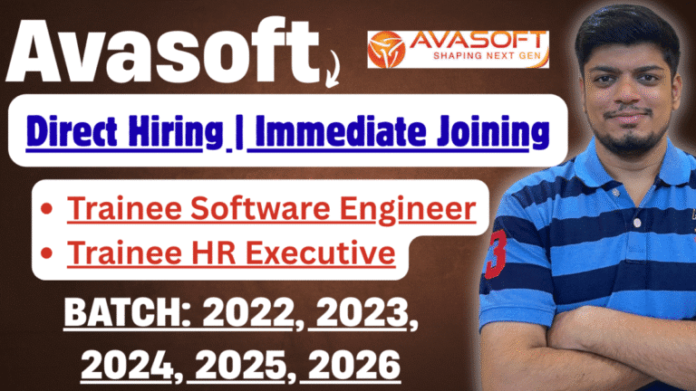 Avasoft Direct Hiring | Trainee Software Engineer | Trainee HR Executive | 2022, 2023, 2024 ...