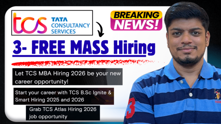 TCS FREE Hiring | TCS NQT 2026 | TCS MBA Hiring, Atlas, Ignite/Smart ...