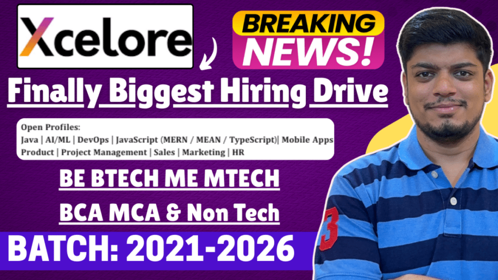 Xcelore Off-Campus Drive 2025, 2026 | Biggest Freshers Hiring Alert - New Off Campus Jobs Lets ...
